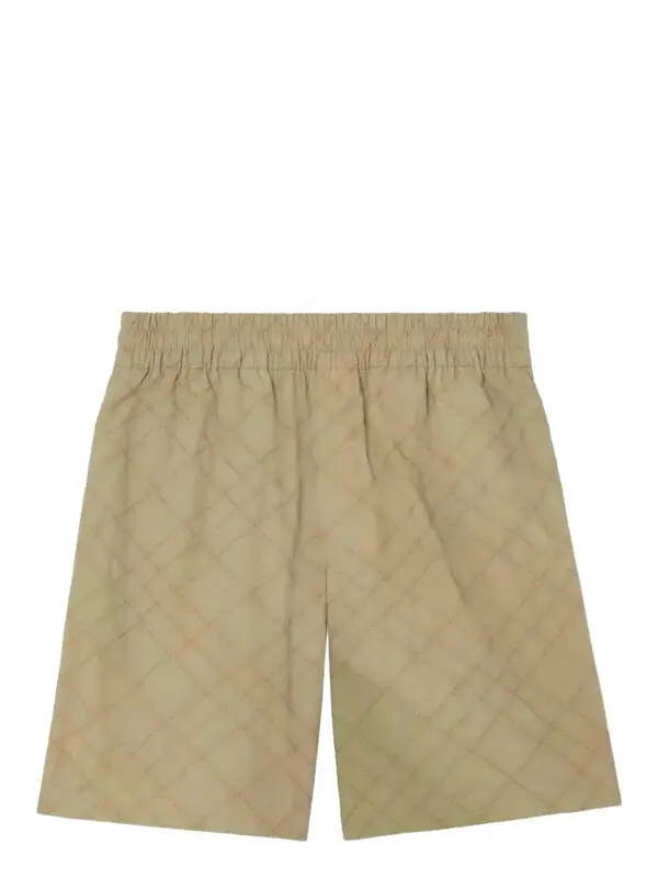 Burberry Check Embroidered Cotton Shorts - Neutrals