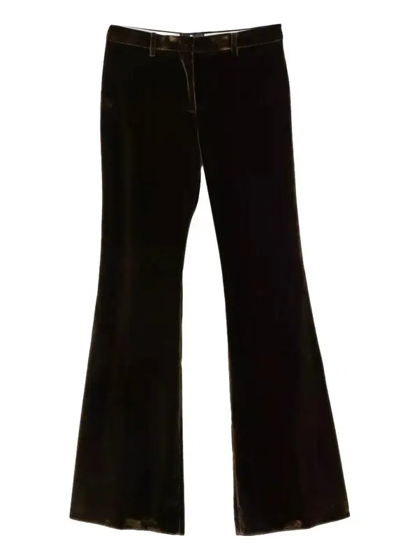 Etro Velvet Flared Trousers - Green