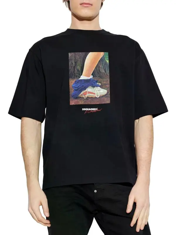 Dsquared2 X Felix Chesher Print T-shirt - Black