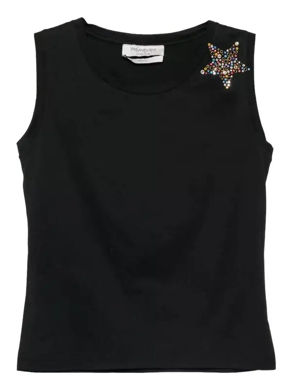 Saint Laurent Star Embellishment Tank Top - Black