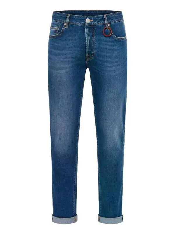TRAMAROSSA Brando Jeans With Whiskering And Logo Patch - Blue