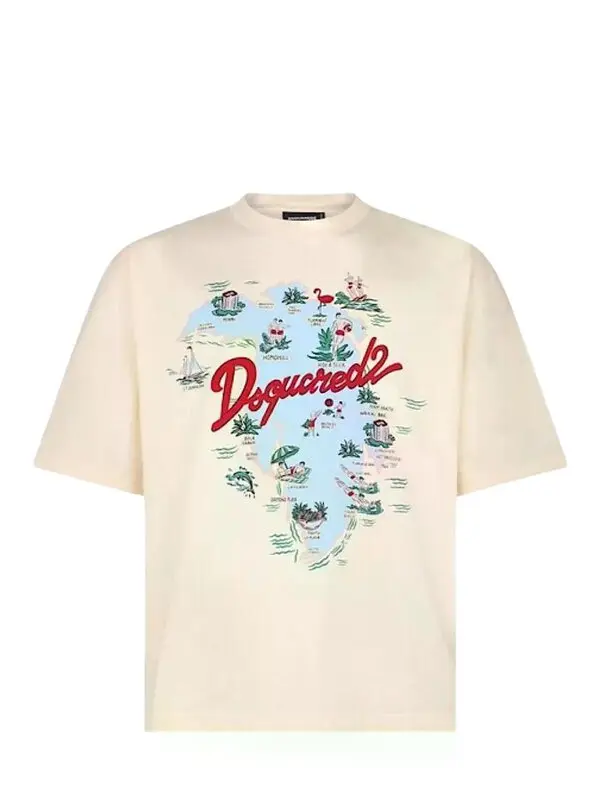 Dsquared2 Aloha-print Loose-fit T-shirt - White