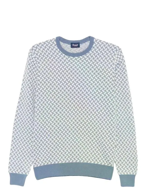 DRUMOHR Razor Blade Pattern Crew Neck Sweater - Blue