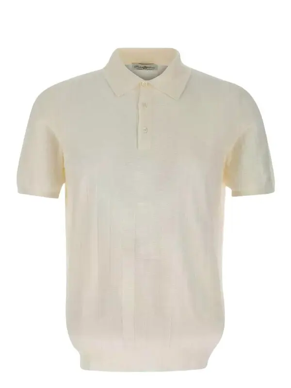 DELLA CIANA Ribbed-knit Polo Shirt - Neutrals