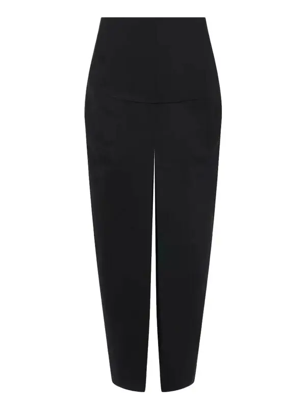 Rick Owens Wool Midi Skirt With Front Slit - Black