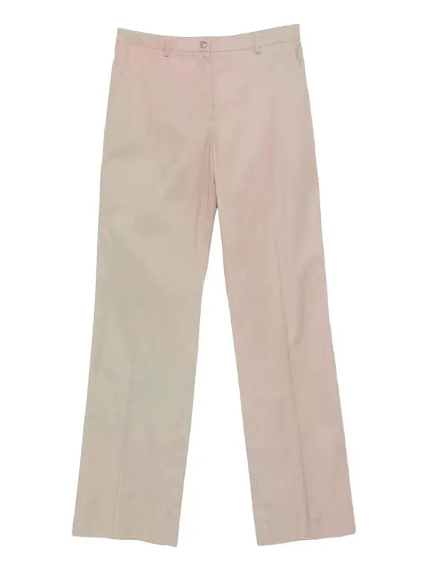Miu Miu Beige Cotton Straight-leg Trousers - Neutrals