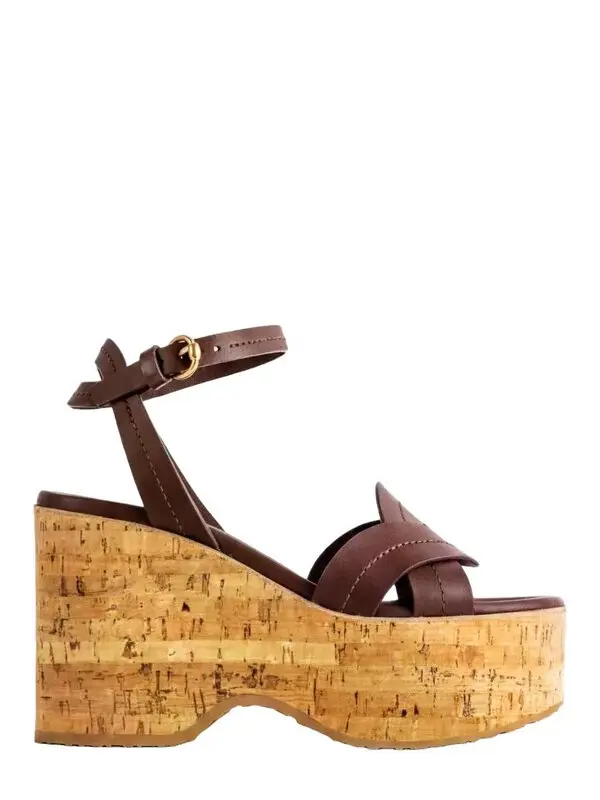 GIANVITO ROSSI Cork-platform Sandals - Brown