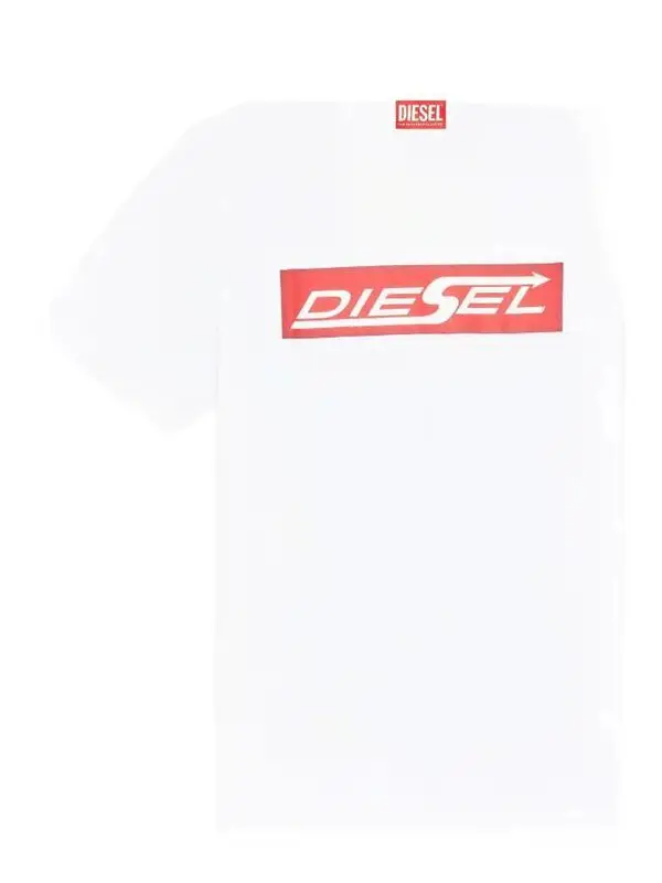 DIESEL® Cotton T-shirt With Logo Print - White