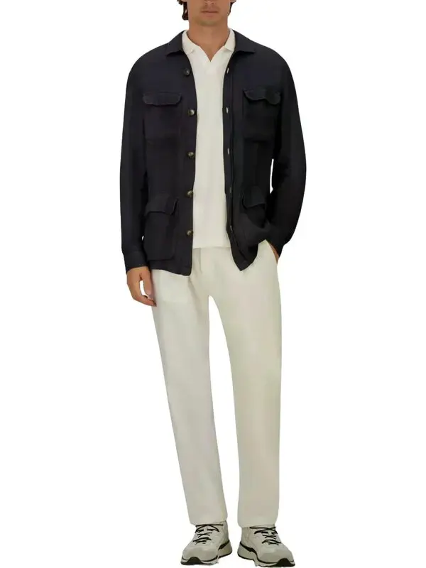 Herno Linen Field Jacket - Blue
