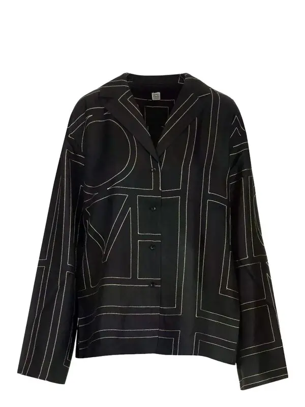 TOTEME Monogram-print Shirt - Black