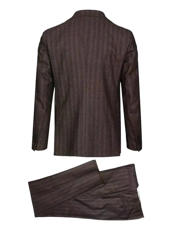 Tagliatore Vesuvio Pinstripe Suit - Brown