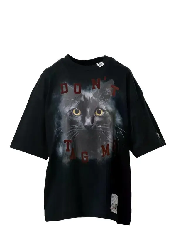 Mihara Yasuhiro Cat Print T-shirt - Black