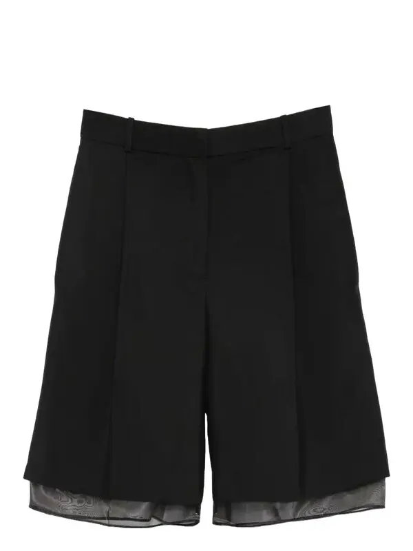 RÓHE Tailored Shorts With Organza Trim - Black