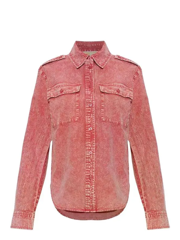 Michael Kors Garment-dyed Denim Shirt - Red