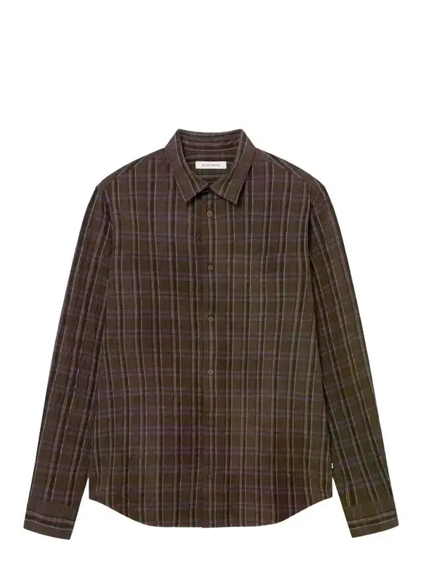 Wood Wood Nico Plais-pattern Shirt - Brown