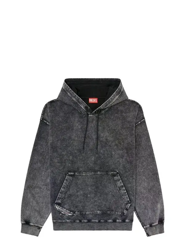DIESEL® Treated Denim-effect Hoodie - Grey