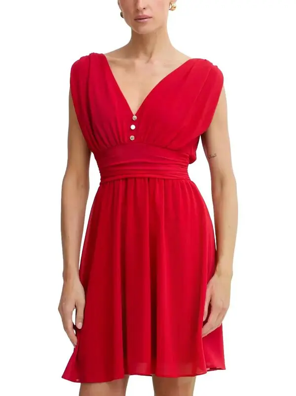 MORGAN Pleated Mini Dress - Red