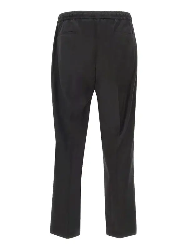 BRIGLIA 1949 Virgin Wool Drawstring Trousers - Black