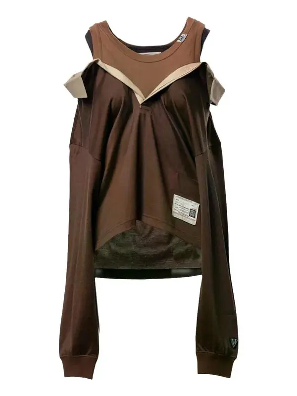 Mihara Yasuhiro Layered Rugby Shirt - Brown