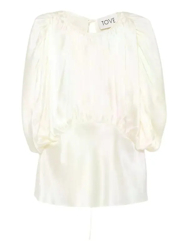 Tove Peta Ruched Blouse - Neutrals