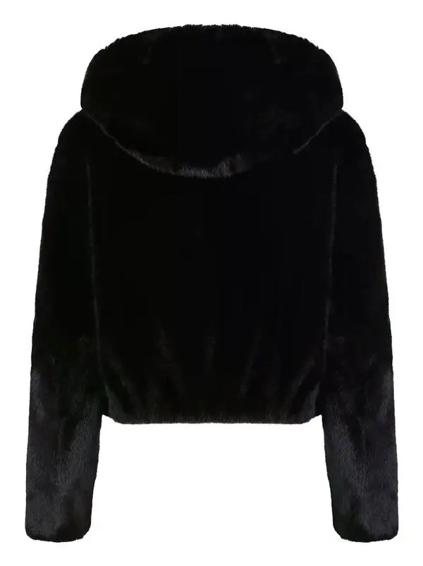 Pinko Faux Fur Hooded Jacket - Black
