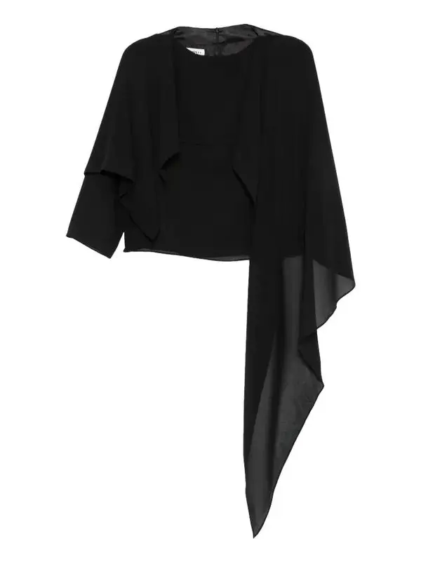 MAISON MARGIELA Asymmetric Draped Panel Blouse - Black