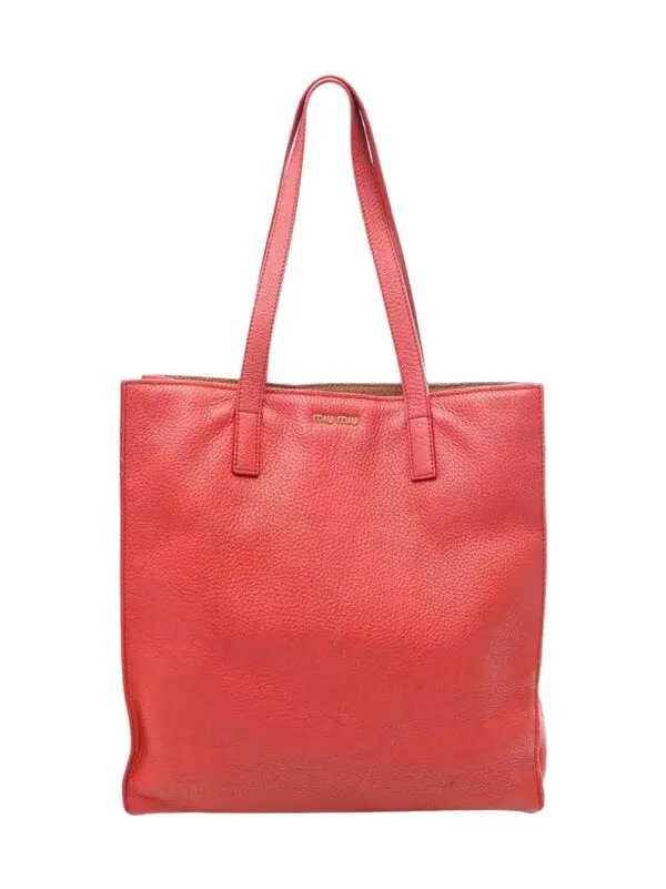 Miu Miu 2000s Leather Tote Bag - Red