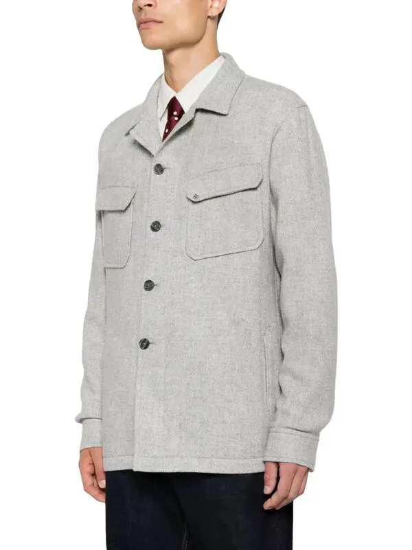 Tagliatore Button-up Shirt Jacket - Grey
