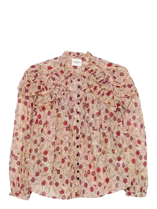 MARANT ETOILE Floral Print Ruffled Shirt - Neutrals