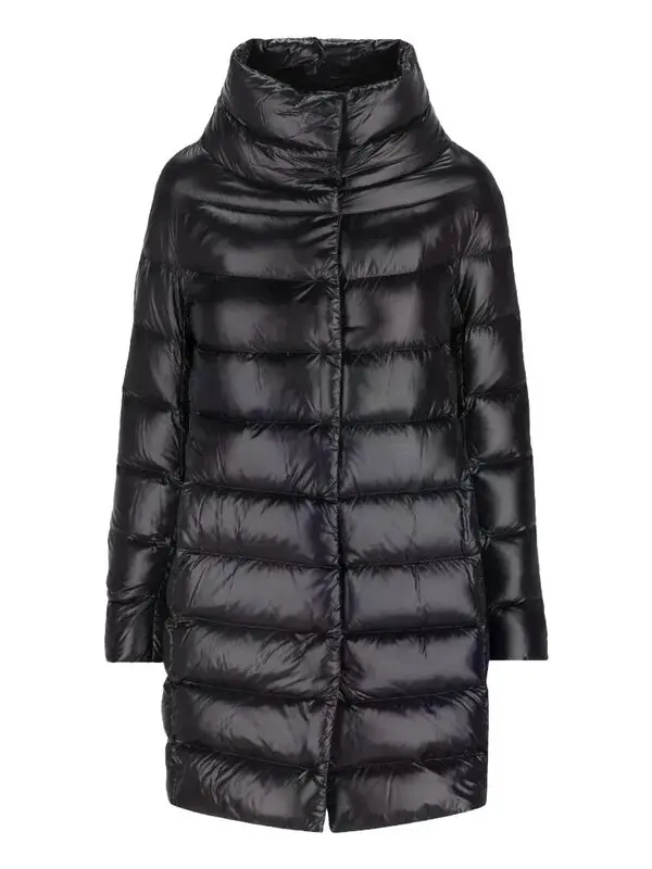 Herno Quilted High-neck Coat - Black
