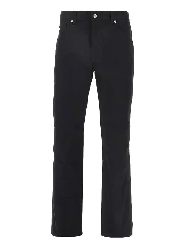 Emporio Armani Logo Plaque Straight-leg Trousers - Black