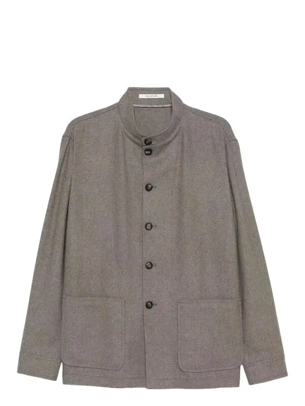 Tagliatore High-neck Patch-pocket Jacket - Grey