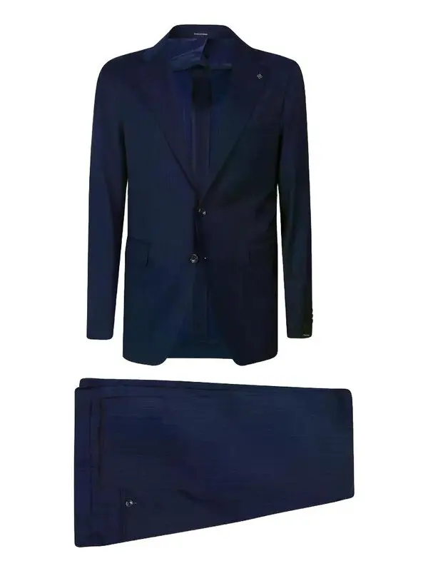 Tagliatore Pinstripe Wool Suit - Blue