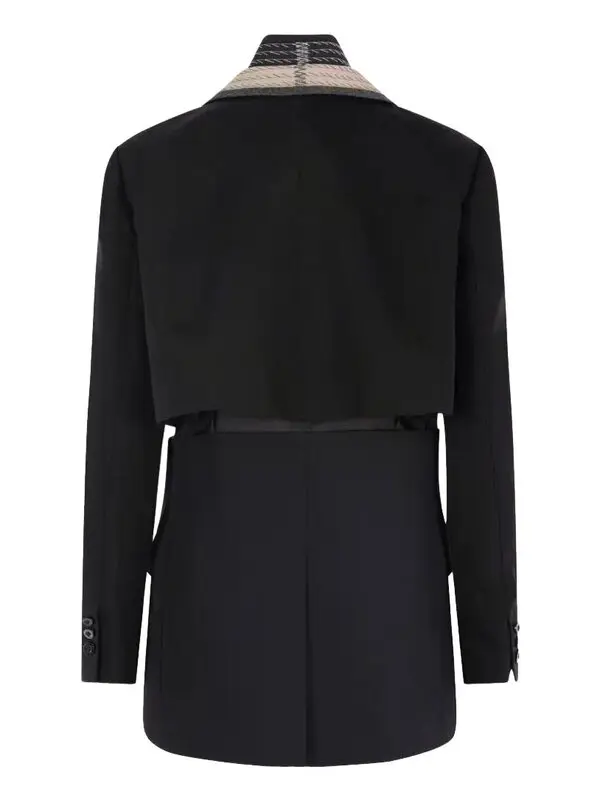 Sacai Double-breasted Blazer - Black