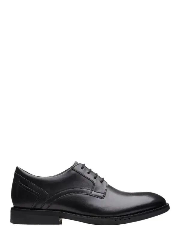 Clarks Un Hugh Leather Derby Shoes - Black