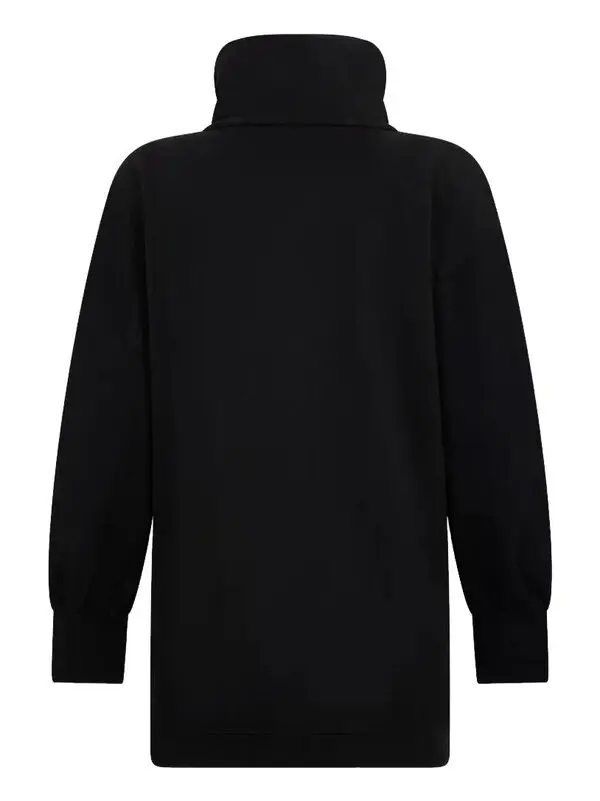 MOORER Drawstring Funnel-neck Sweater - Black