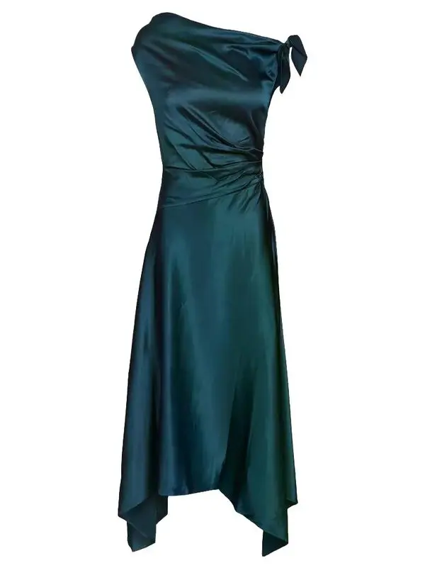 Staud Portia Silk Midi Dress - Blue