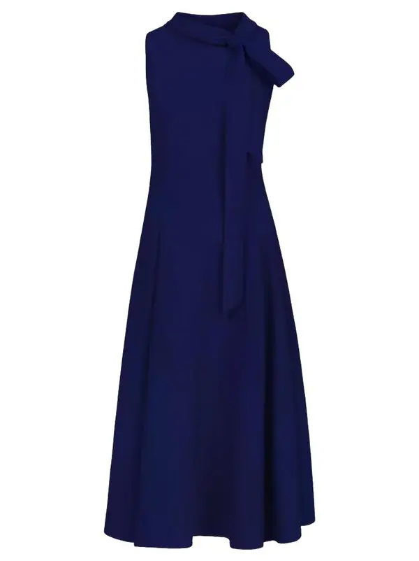 Oscar De La Renta Sleeveless Bow Detail Midi Dress - Blue