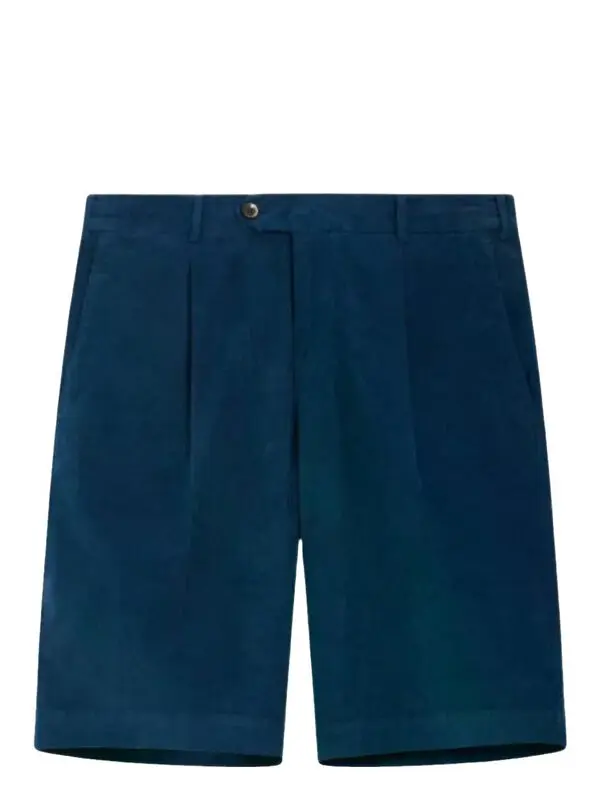 PT TORINO Pleated Corduroy Shorts - Blue