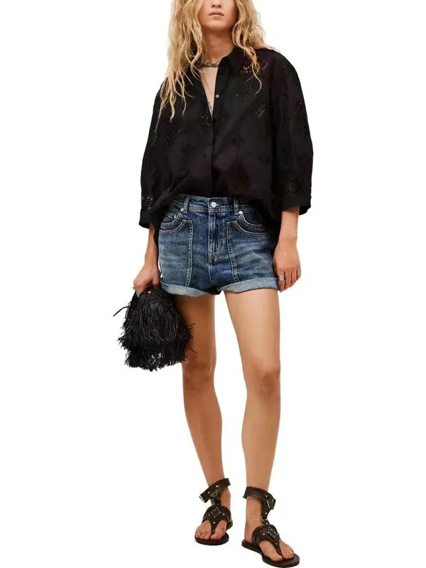 Ba&sh Muriel Lace-panel Shirt - Black