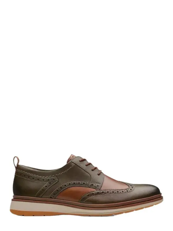 Clarks Chantry Wing Brogue-detail Derby Shoes - Green
