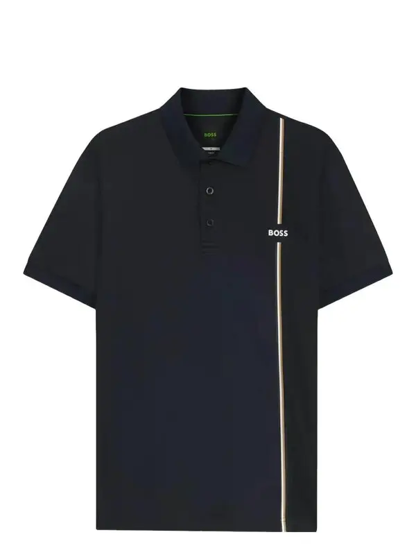 BOSS Active Quick-dry Polo Shirt With Signature Stripe - Blue