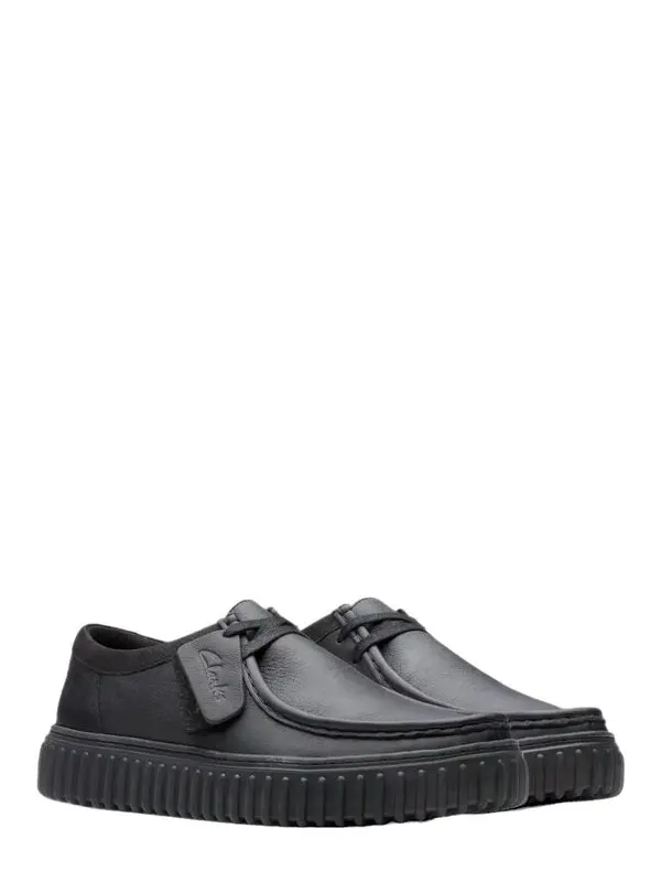 Clarks Torhill Lo Leather Derby Shoes - Black