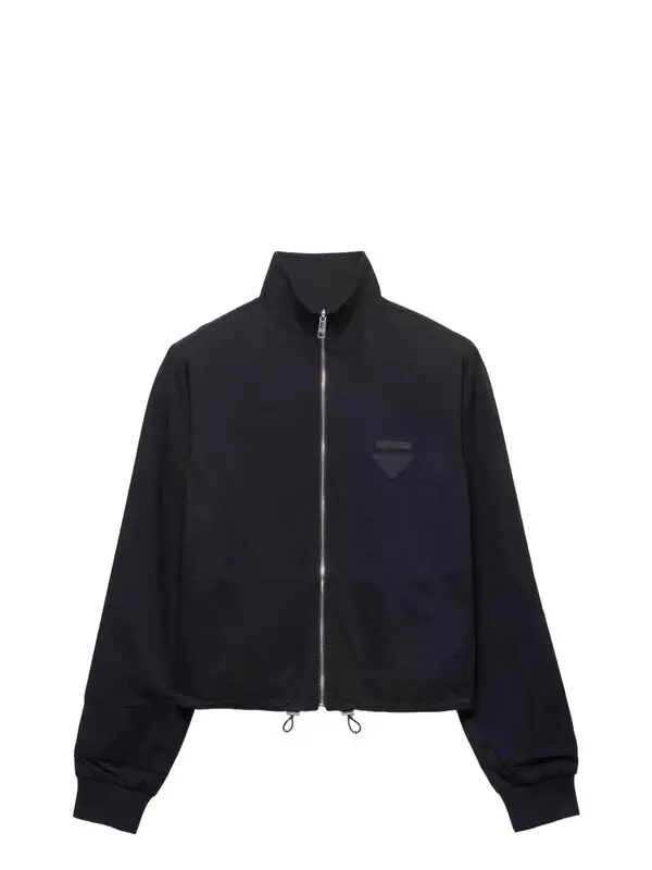 Prada Reversible Jersey Zipper Jacket With Hood - Black