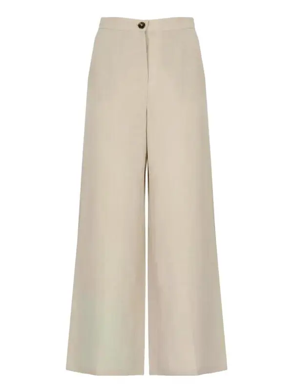 EMME High-waisted Wide-leg Trousers - Neutrals