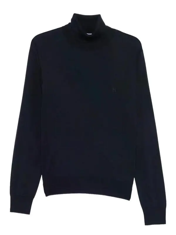Dsquared2 Navy Wool Roll Neck Sweater - Blue