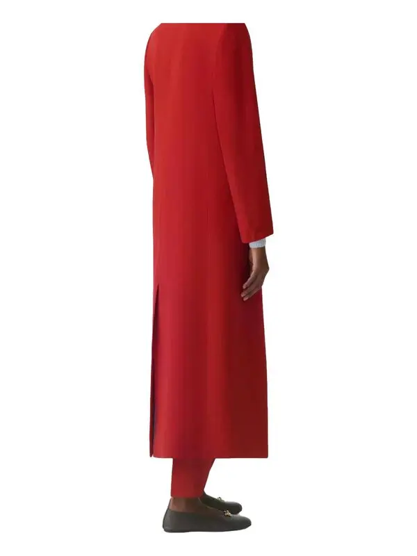 Fabiana Filippi Collarless Rear-slit Coat - Red