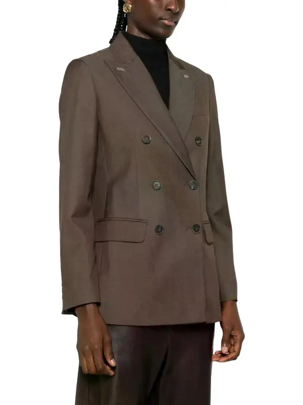 Max Mara Double-breasted Peak-lapel Blazer - Brown