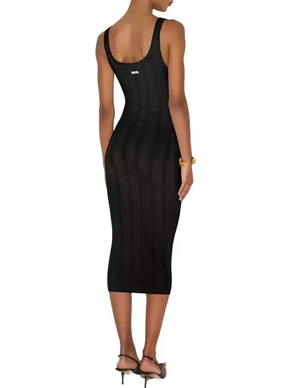 Elisabetta Franchi Knit Openwork Dress - Black
