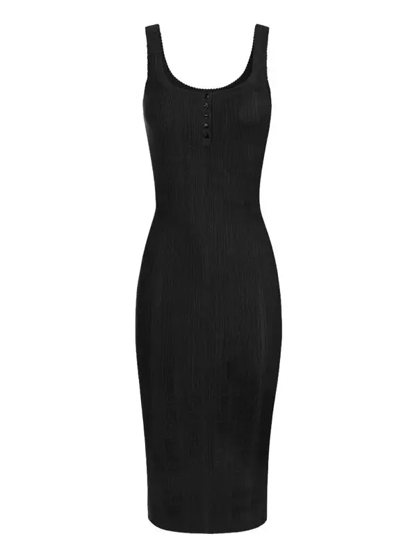 Elisabetta Franchi Knit Openwork Dress - Black